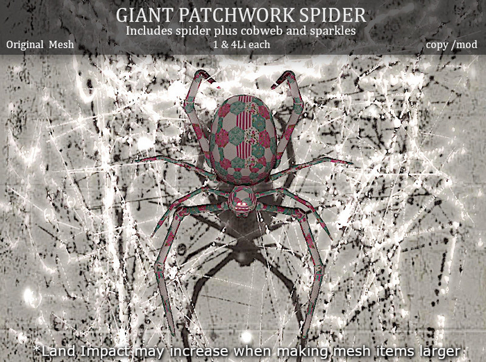 Second Life Marketplace - LOVE - LARGE PATCHWORK SPIDER